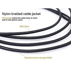 SKW Aux Cable for Car(Hi-Fi Sound),3.5 mm to 3.5 mm Aux Cord/Stereo Audio Cable/Audio Jack Cable/Headphone Cable for Home Stereo,iPhone,iPod,IPad,Echo Dot,Sony & More 3.2ft/1M