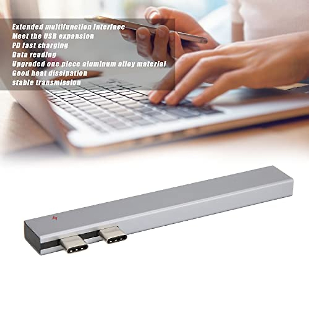 DualTypeCHub, Good Heat Dissipation TypeCHubAdapter Extended Multifunction Interface Stable Transmission USB Expansion for Computer for Laptop