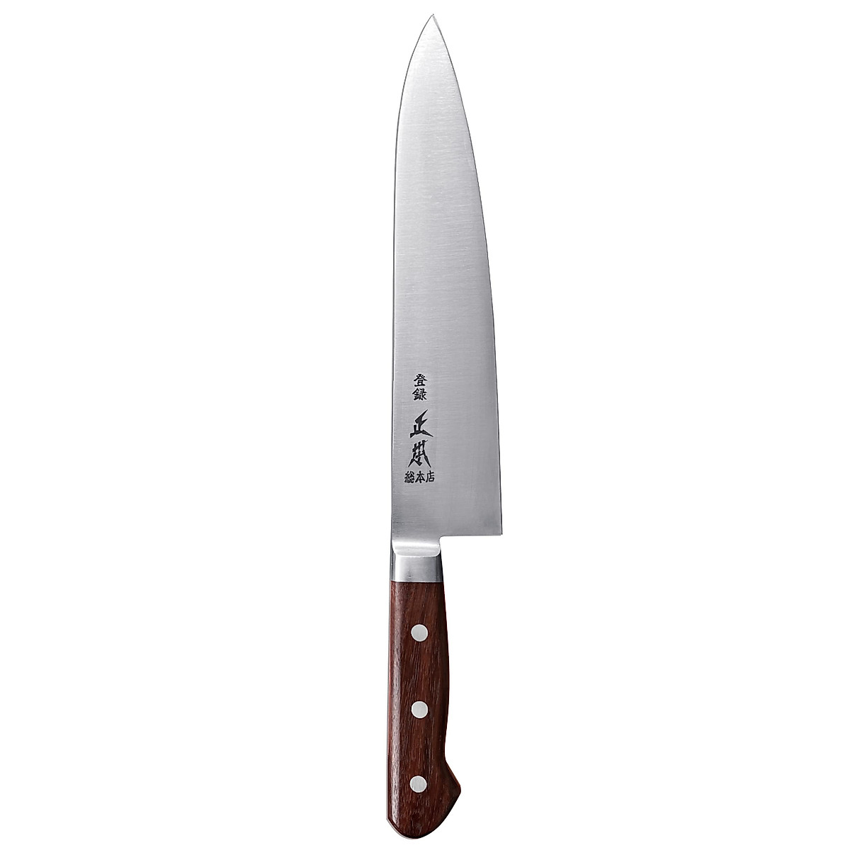MASAMOTO CT Japanese Gyuto Chef's Knife 8.2" (210mm) Made in JAPAN, Kitchen Chef Knife, Sharp Japanese Carbon Steel Blade, Rosewood Handle, Brown