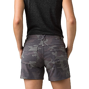 prAna Living LLC Women's Standard prAna Olivia Short 5" Inseam, Gravel Camo, 8