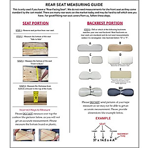 Club Car Pre 2000 "STAPLE ON" Golf Cart Seat Cover With Matching Rear Facing Seat Cover (2 Stripe)