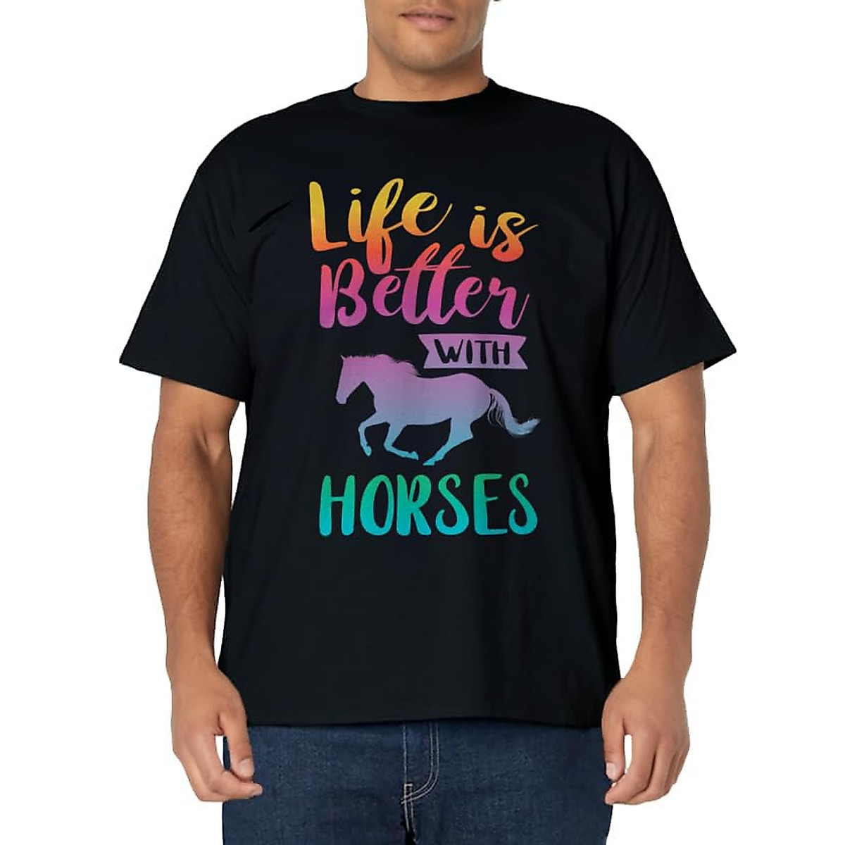 Cute Life Is Better With Horses Horseback Riding T-Shirt T-Shirt