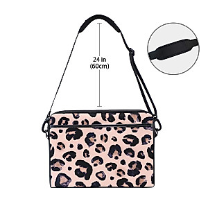 MRMIAN Watercolor Animal Snow Leopard Pink Beige Laptop Case Bag Sleeve Portable/Crossbody Messenger Briefcase Convertible w/Strap Pocket for MacBook Air/Pro Surface Dell ASUS hp Lenovo 15-15.4 inch
