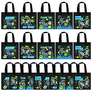 BANBALLON 20 PCS Video Game Party Favor Bags Gamer Gift Bags Treat Gift Bags for Kids Game On Birthday Party Video Game Theme Party Baby Shower Level Up Goodie Bags Supplies (GAME 01)