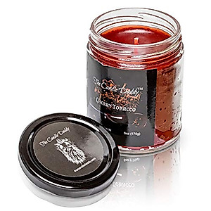 Cherry Tobacco Scented Candle - 6 Ounce Jar Candle- Hand Poured in Indiana