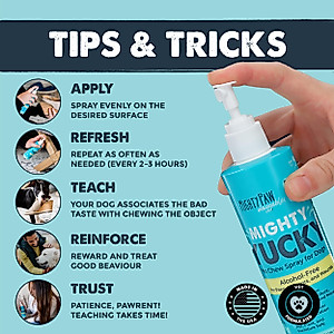 Mighty Paw Waggables Yucky No Chew Spray for Dog (Made in The USA) | Bitter Apple Sprayer for Pets to Stop Chewing. Dog Repellent Spray for Furniture. Anti Chew Sprayer Pets. (8 oz)