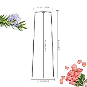 6 Inch Landscape Staples, Galvanized Garden Stakes, U-Shaped Weed Barrier Stakes, Garden Staples for Weed Barrier Stakes, Landscape Fabric Stakes, Soaker Hose Stakes (20 Pack)