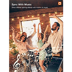 addlon 48FT Smart Outdoor String Lights, Dimmable Patio Lights with 15 Waterproof LED Edison Bulbs, String Lights for Outside Work with APP Control, Music Sync Outdoor Lights for Bistro Backyard Party