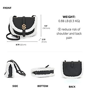 Scarleton Crossbody Bags for Women, Faux Fur Shoulder Bag Purse, Crossbody Bag, Fuzzy Purses for Women Crossbody Purse, H209701 - Black