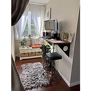 FOF FRIEND OF FAMILY Industrial Rustic Wall-Mounted Table, Dining Table Desk, Pine Wood Wall-Mounted Bar Tables (47"X18")