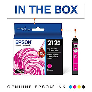 EPSON T212 Claria -Ink High Capacity Magenta -Cartridge (T212XL320-S) for Select Epson Expression and Workforce Printers
