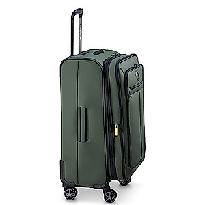DELSEY Paris Sky Lite Softside Expandable Luggage with Spinner Wheels, Green, Checked-Medium 24 Inch