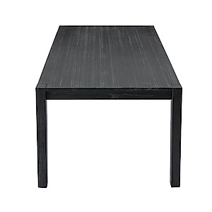 Kmax Dining Table Farmhouse Wood Kitchen Table Rectangular Table for Living Room,Dining Room,59”x35.5”x30” Inches,Black