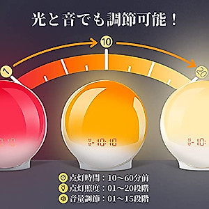 TITIROBA Wake Up Light, Sunrise Alarm Clock Radio, Bedside Lamp with Sleep Aid, Dual Alarms, Snooze, Colorful Lights, Natural Sounds for Kids Adults Bedroom