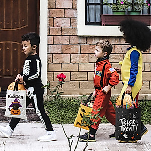 Halloween Tote Bag 3 Pack Trick or Treat Bag Pumpkin Candy Canvas Bags 15.7 X 11.8" Reusable Large Halloween Treat Bag for Children for Halloween Candy Party Favor Gift Goodie Bag for Halloween Party