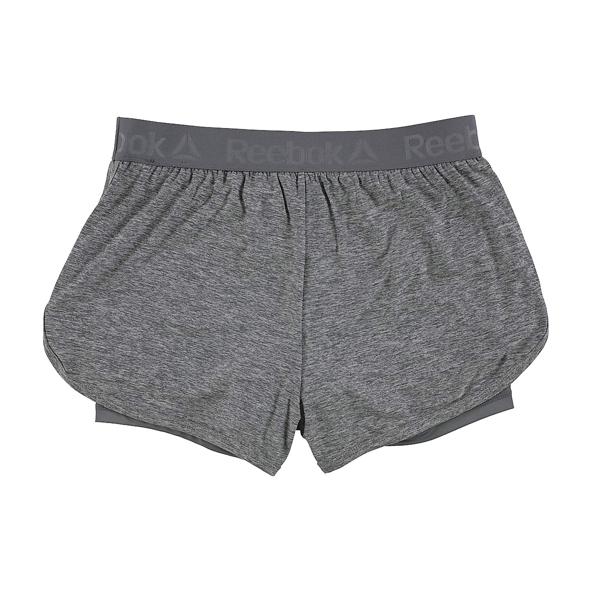 Reebok Womens Cardio Running Athletic Workout Shorts, Grey, Medium