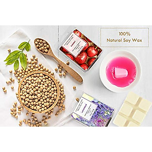 LA BELLEFÉE Tea Light Wax Warmer Scented Wax Melts Wax Cubes and Candles Set, with 4 Scentsy Soy Wax Melts, Rose, Lavender, Jasmine, Cherry, 1 Wax Burner and 4 Tealights