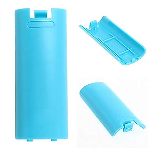 DAMIRC ABS Battery Cover Lid Door Pack Shell Case Replacement Repair Part for Nintendo Wii Remote Wireless Controller Accessory (Blue)