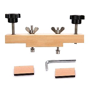 Jiayouy Luthier Tools Solid Maple Guitar Bridge Clamp with Cork Gasket L-Wrench for Classical/Acoustic Guitar Accessory