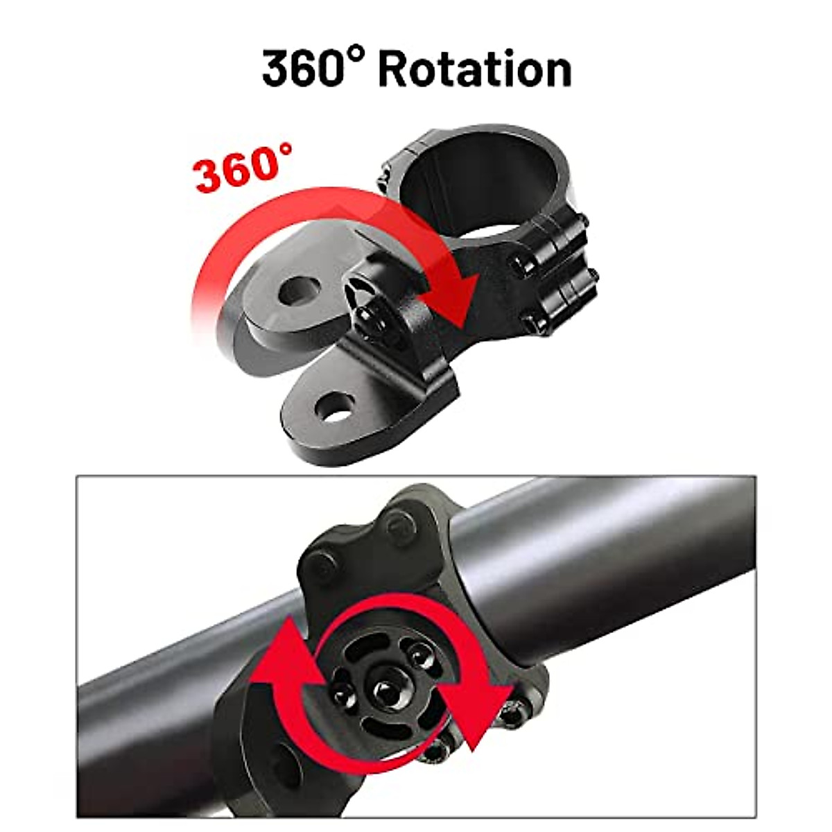 2pcs Adjustable UTV Flag Mount Whip Light Mount Antenna Bracket for 1.75 to 2 inch Compatible with Polaris RZR 900 1000 XP Pro Turbo Can Am Maverick X3 Commander 2017-2023 Black…