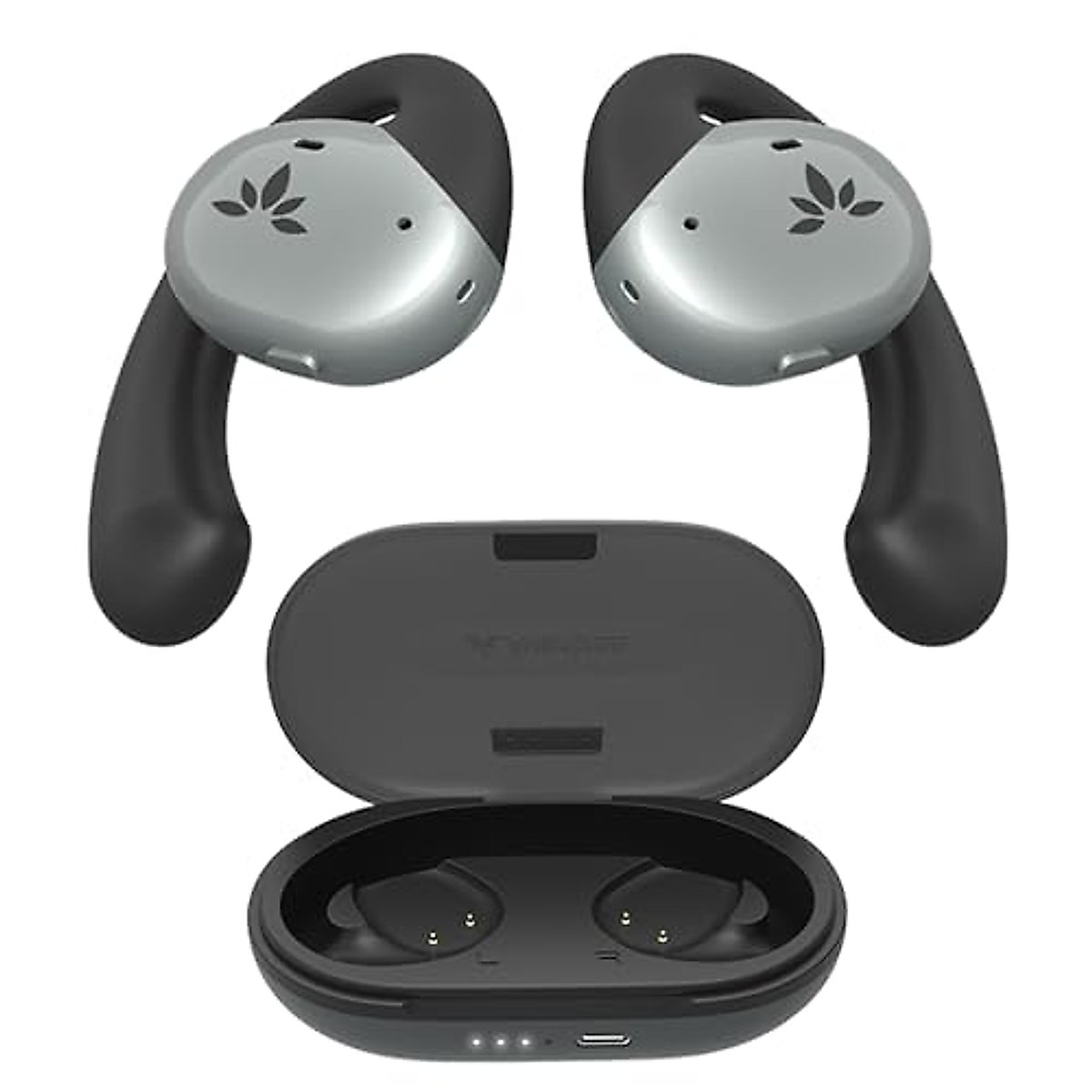 Avantree Pebble - Wireless Open Ear Earbuds with Adjustable Soft Earhook, Bluetooth 5.2 Headphones with Physical Volume Buttons, 10H Playtime and up to 35H w/Charging case, Premium Sound Quality