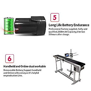 PEKOKO LB100 Handheld Inkjet Printer with Solvent Quick-Drying Ink,Smart Portable Inkjet Printer with 4.3 Inch LCD Touch Screen,Handheld Printer for Label/Production Date/Barcode/QR Code/Serial Number