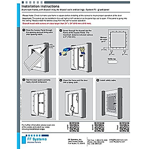 24"X 36" Access Panel with 1/2" Drywall Inlay - F1