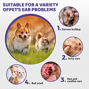 Dog Ear wipes Finger - Ear Finger Wipes for Dogs & Cats - Pet Ear Cleaning Finger Wipes - Sooths & Deodorizes, Prevent Ear Itch & Inflammation – Fresh Coconut Scent, All Natural Ingredients - 60 Count