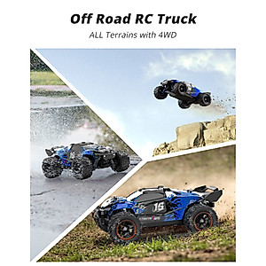 KIDOMO 1:18 Scale Brushless RC Car - 60KM/H All Terrain High-Speed & Off-Road Remote Control Car with 2 Rechargeable Batteries Hobby Monster Car 4WD RC Truck Gifts for Kids and Adults, Red (T1)