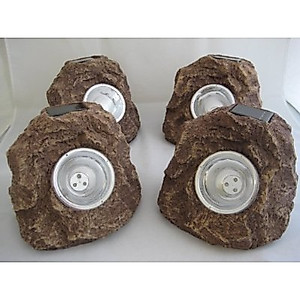 Solar Rock Light 3 Led Tall Spotlight for Home and Garden(set of 4)