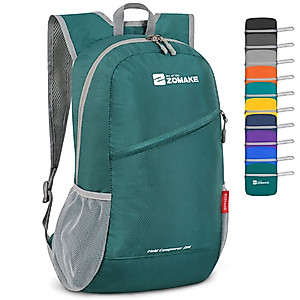 ZOMAKE Lightweight Packable Backpack 20L - Foldable Backpack Small Daypack Hiking Backpack Water-Resistant Day Bag for Travel(Olive green)