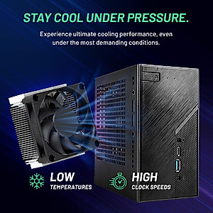 Skytech Gaming Mini PC X1 Gaming PC Desktop – AMD Ryzen 5 5600G 3.9 GHz, Radeon Graphics, 500GB NVME SSD, 16GB DDR4 SODIMM RAM, 120W AC Adapter/Wi-Fi, Windows 10 Home 64-bit,Black