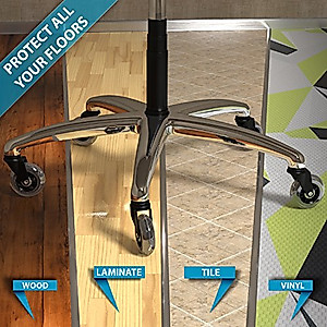 Professional Office Chair Caster Wheels Gift Set of 5 - Protect All Your Floors - 3'' Heavy Duty Replacement Rubber Chair Casters - Best Protection for Your Hardwood Floors