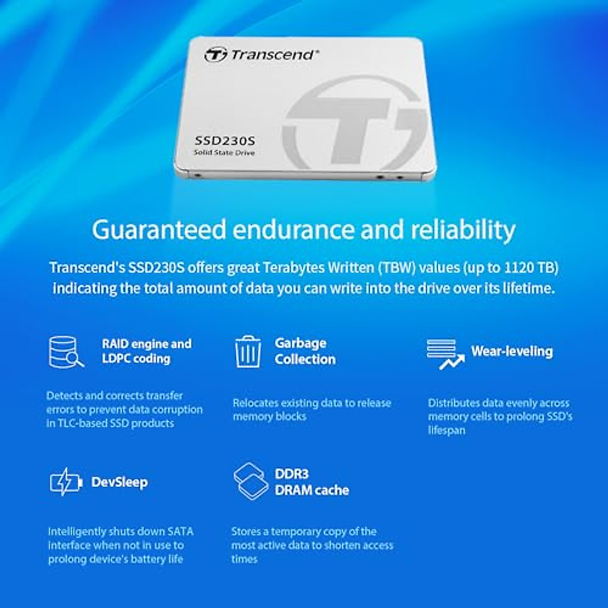 Transcend TS1TSSD230S 1TB SATAIII 2.5” Internal Solid State Drive with speeds up to 560MB/s