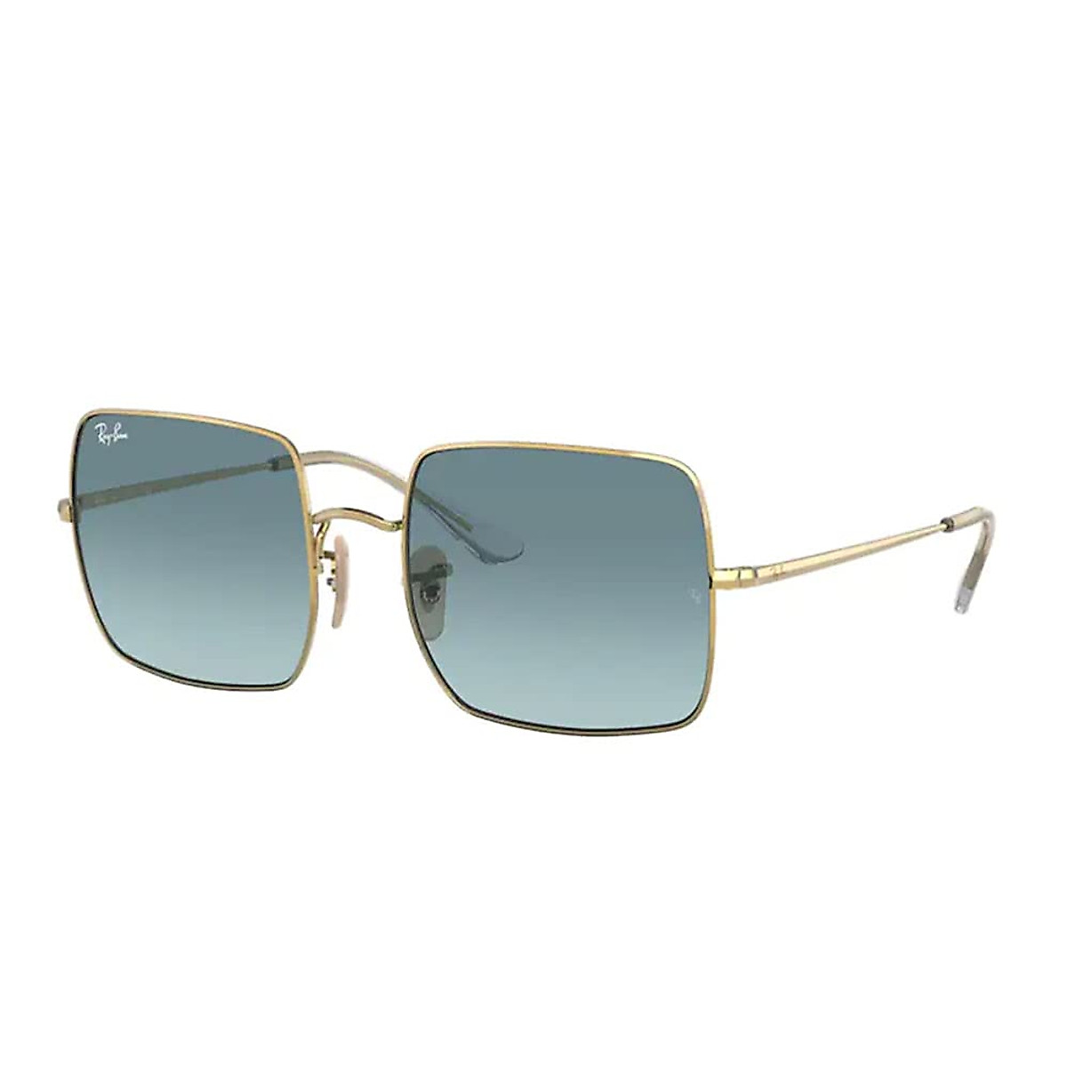 Ray-Ban Women's RB1971 Square Sunglasses, Gold/Green Mirrored Polarized, 54 mm