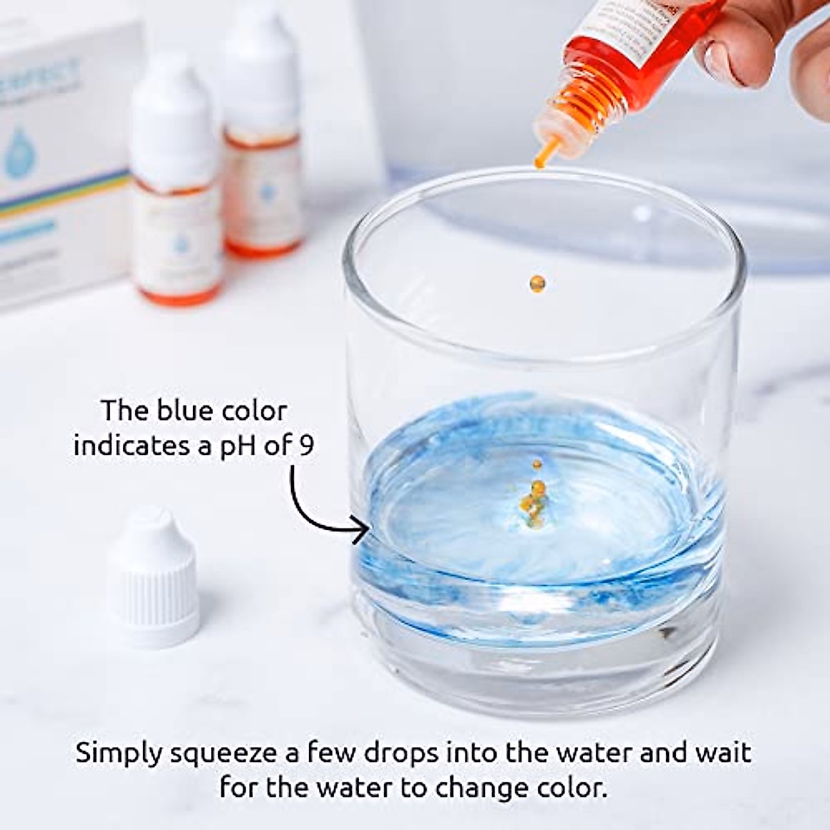 Invigorated Water pH Tester - Measures pH Levels of Water and Saliva - More Accurate Than pH Test Strips - pH Water Tester - pH Level Tester for Water - pH Tester Water Drops - pH Test Kit (3-Pack)