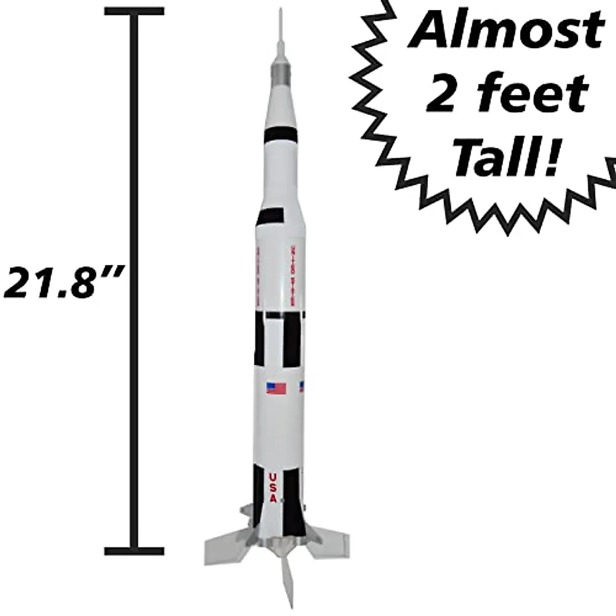 Estes Saturn V Model Rocket Starter Set - Includes Assembled Rocket, Launch Pad, Controller, Four AA Batteries, Recovery Wadding, and Three Engines White