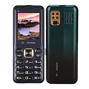 Heayzoki W23 Ultra Thin Mobile Phone for Seniors Kids,2G Unlocked Cell Phone,Supports 3 Card 3 Standby,Large Button Large Keyboard Design,Support MP4, MP3,Bluetooth, Camera,etc((Green US Plug))