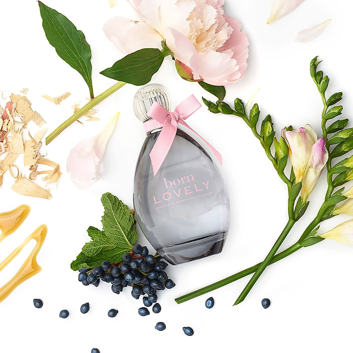 SJP Born Lovely Lush, Sweet, Elegant Amber Floral Eau De Parfum Spray Fragrance for Women - Mandarin, Peony, Honeysuckle, and Freesia - Intense, Long Lasting Scent - 3.4 oz