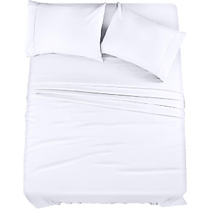 Utopia Bedding Full Bed Sheets Set - 4 Piece Bedding - Brushed Microfiber - Shrinkage and Fade Resistant - Easy Care (Full, White)