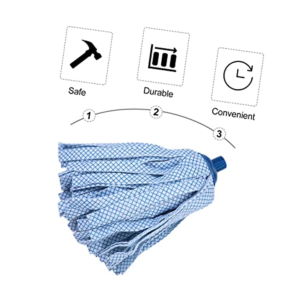 Cabilock 4 Pcs Mop Replacement Head Mop Heads Commercial Cotton Floor Cleaning Mop Head Microfiber Cloth Mop Refill Wet Mop Head Accessories Practical Mop Cloth Filler Care