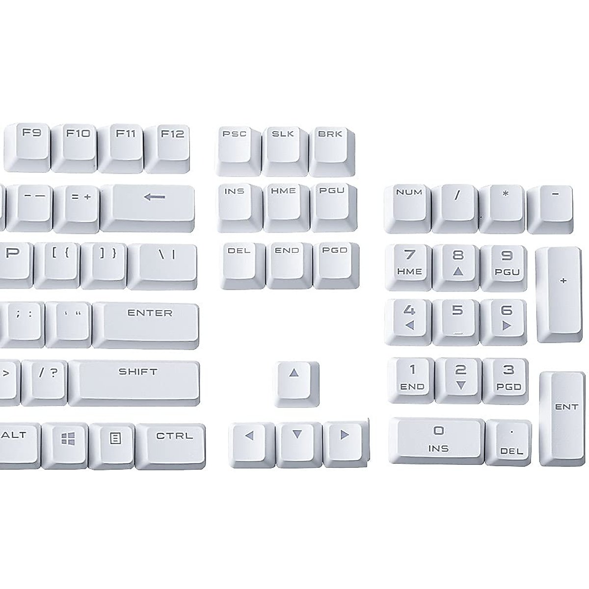 PBT Double-Shot Full Set 104 Key keycaps US Layout Replacement for Corsair K70 RGB MK.2 SE Mechanical Keyboard (White)