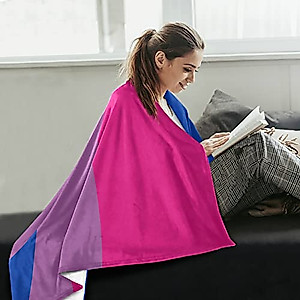 Bisexual Pride Flag Throw Blanket for Kids and Adults Soft Warm Cozy Flannel Blanket for Couch Sofa Bed Camping Travel Home Decor 50" X 60"
