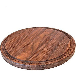 Made in USA Walnut Cutting Board by Virginia Boys Kitchens - Butcher Block made from Sustainable Hardwood (Round - 13.5)