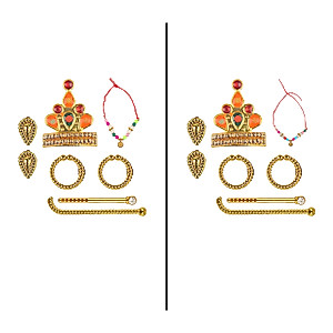 Craftsman Laddu Gopal Dress 2 Pcs Set Bal Gopal Poshak Thakurji Handmade Dress for Home and Temple. (Idol Size 0).