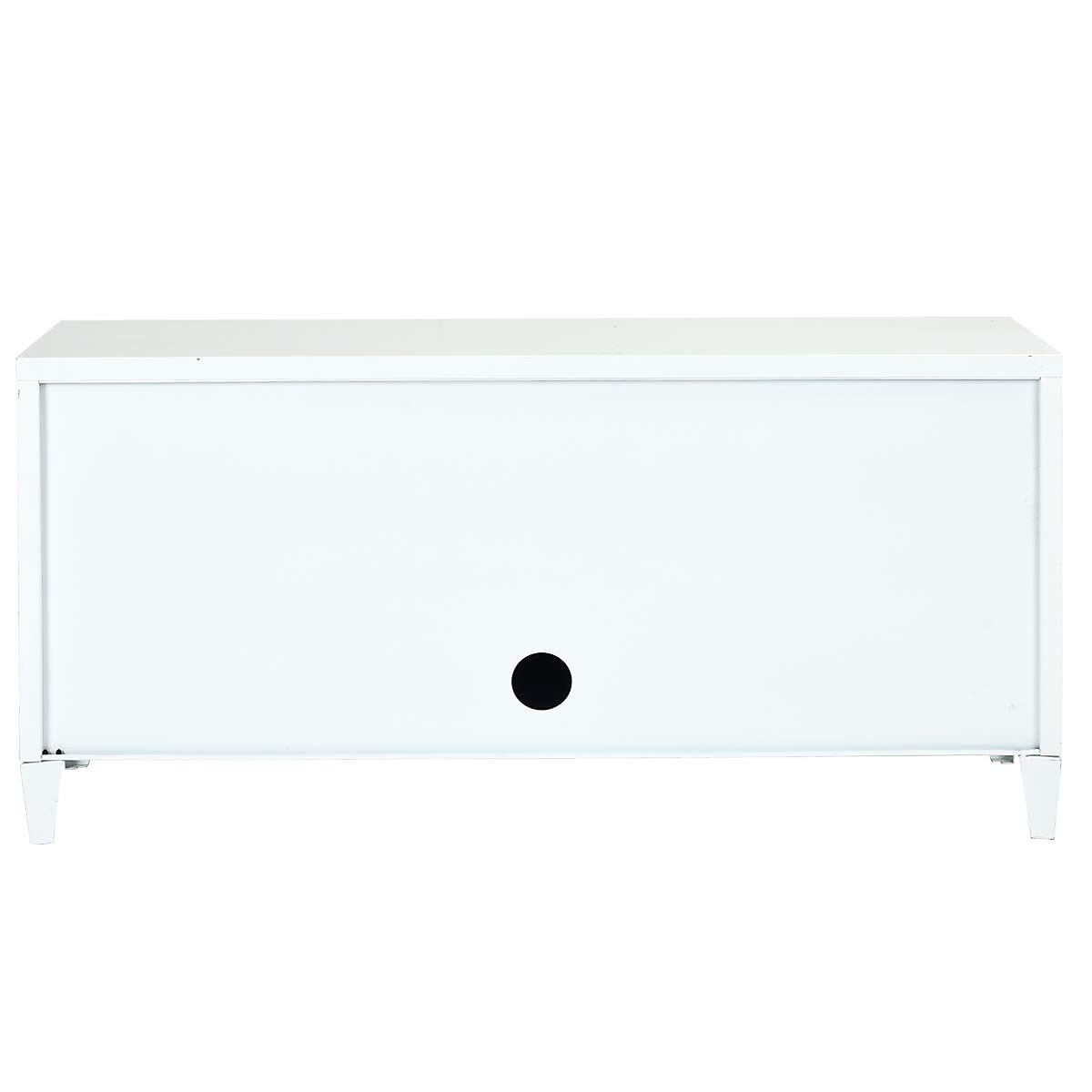 HouseinBox Office File Storage Metal Cabinet 3 Door Cupboard Locker Organizer Console Stand 3-in-1,Black (White)