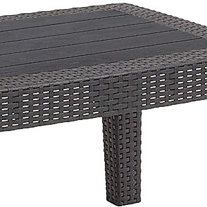Flash Furniture Dark Gray Faux Rattan Coffee Table