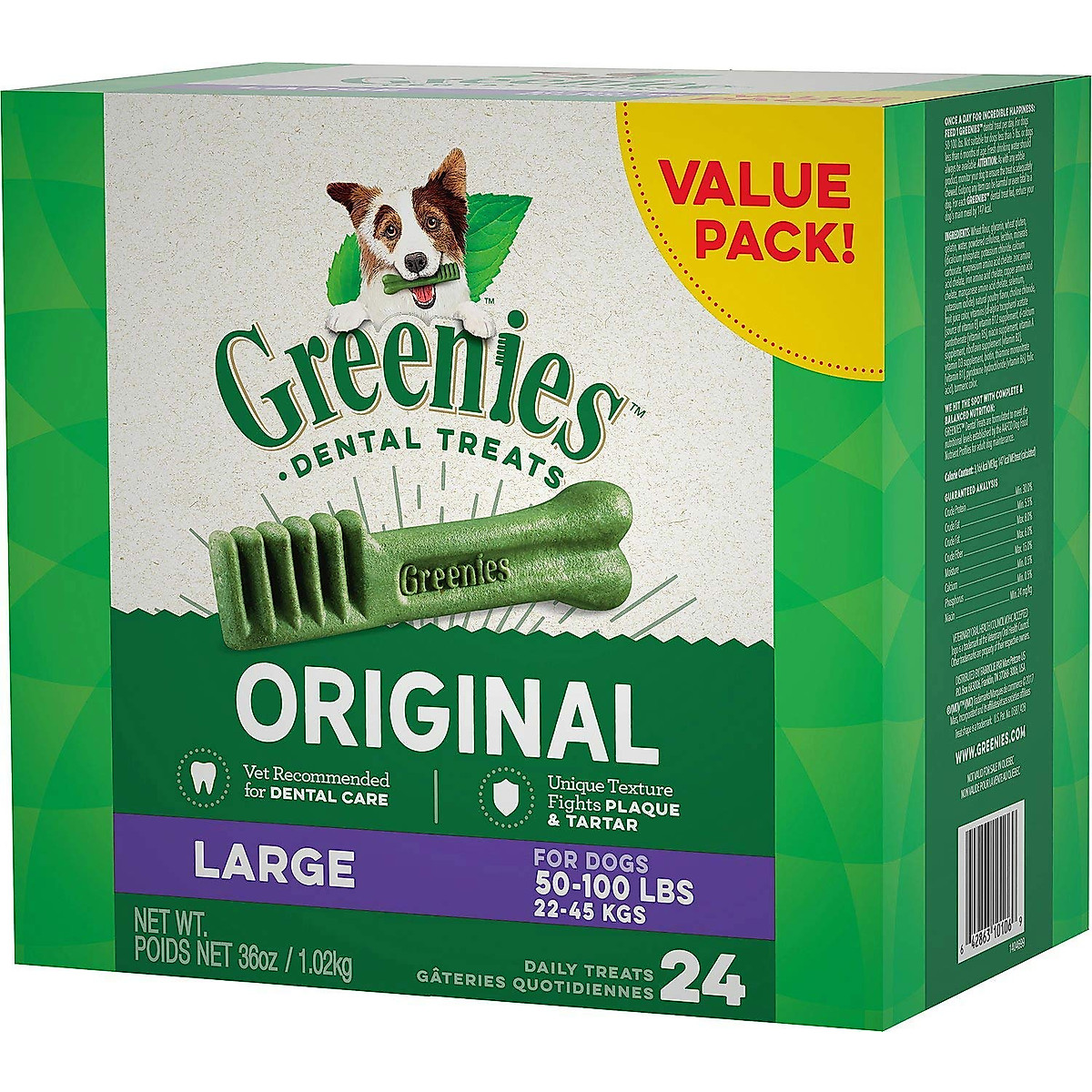 Greenies Dental Chews for Dogs, Large, 24 Count, 5 Pack