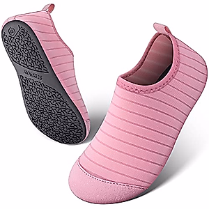 SEEKWAY Kids Water Shoes Toddler Boys Girls Quick Dry Non-Slip Aqua Socks for Outdoor Sports Pool Swim Beach Walking Pink