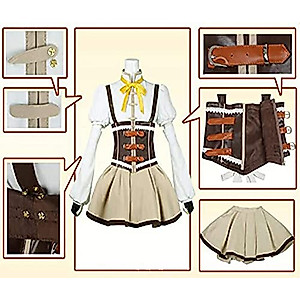 BoerMee Tomoe Mami Cosplay Costume Puella Magi Madoka Magica Cosplay Dress Anime Lolita Skirt Halloween (Tomoe Mami, S)